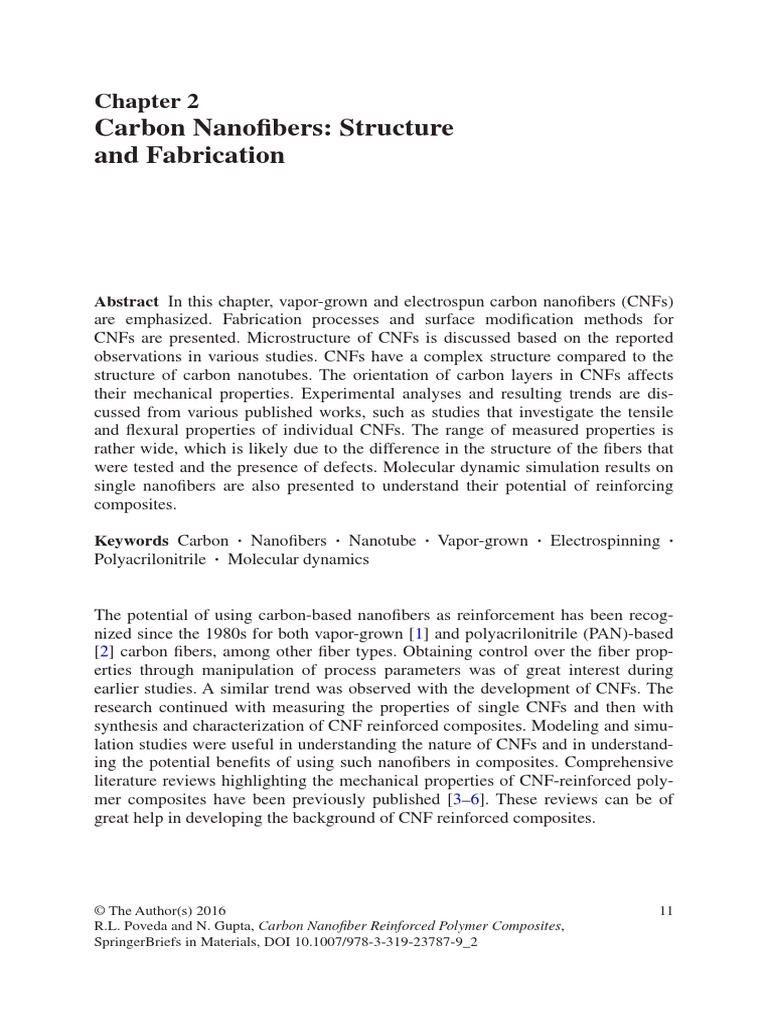 Carbon Nanofibers - Structure and Fabrication | PDF | Composite Material | Carbon Nanotube