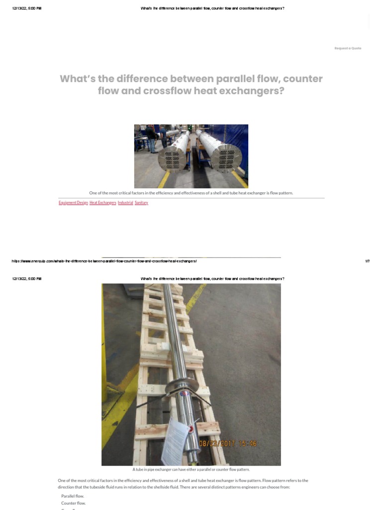 What's The Difference Between Parallel Flow, Counter Flow and Crossflow ...