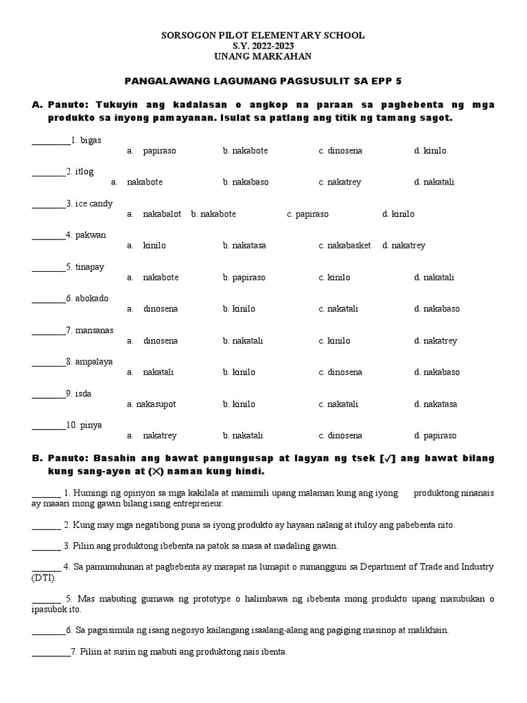 Epp Ict 5 1st Summative Test Pdf