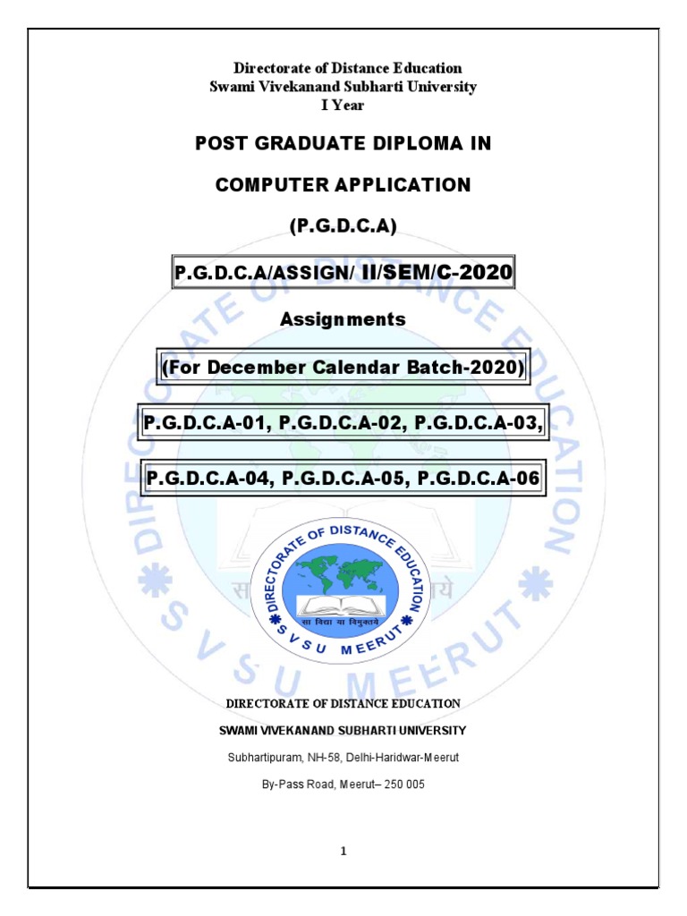 PGDCA | PDF | Operating System | Distance Education
