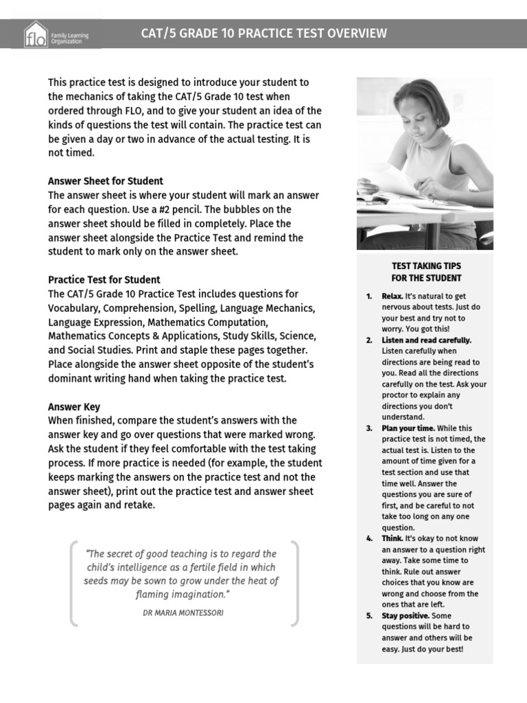 CATGrade10PracticeTest 2 | PDF