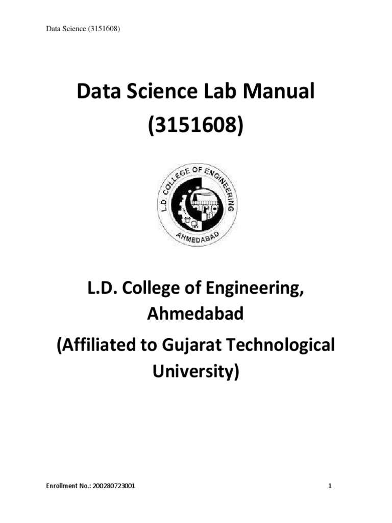 DS Lab Manual Final | PDF | Dependent And Independent Variables | Regression Analysis