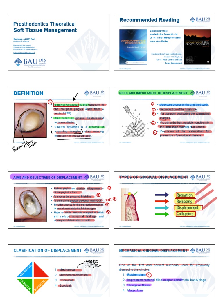 Prosthodontics Week #6 Soft Tissue Management | PDF | Mouth | Dentistry ...