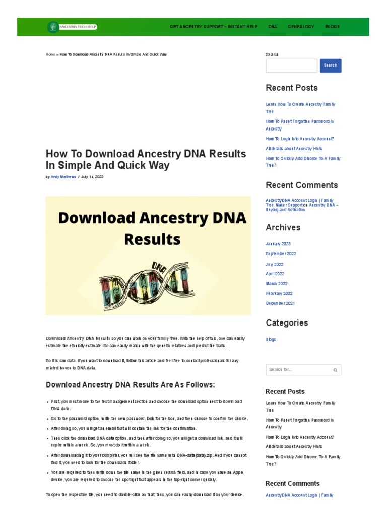 How To Download Ancestry DNA Results in Simple and Quick Way | PDF ...