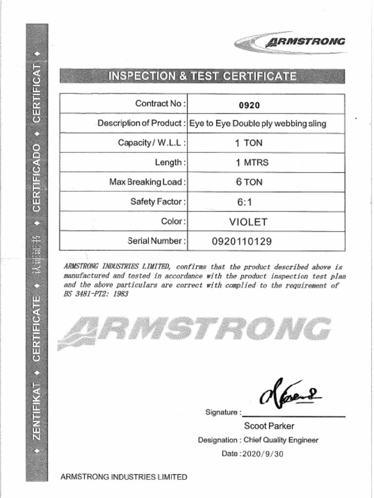 Certificate Sling Belt 2 | PDF