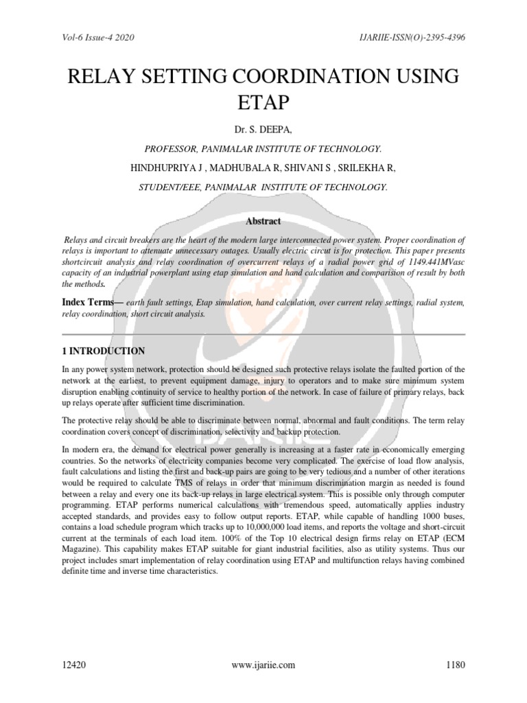 ETAP Relay Coordination Analysis | PDF | Transformer | Relay