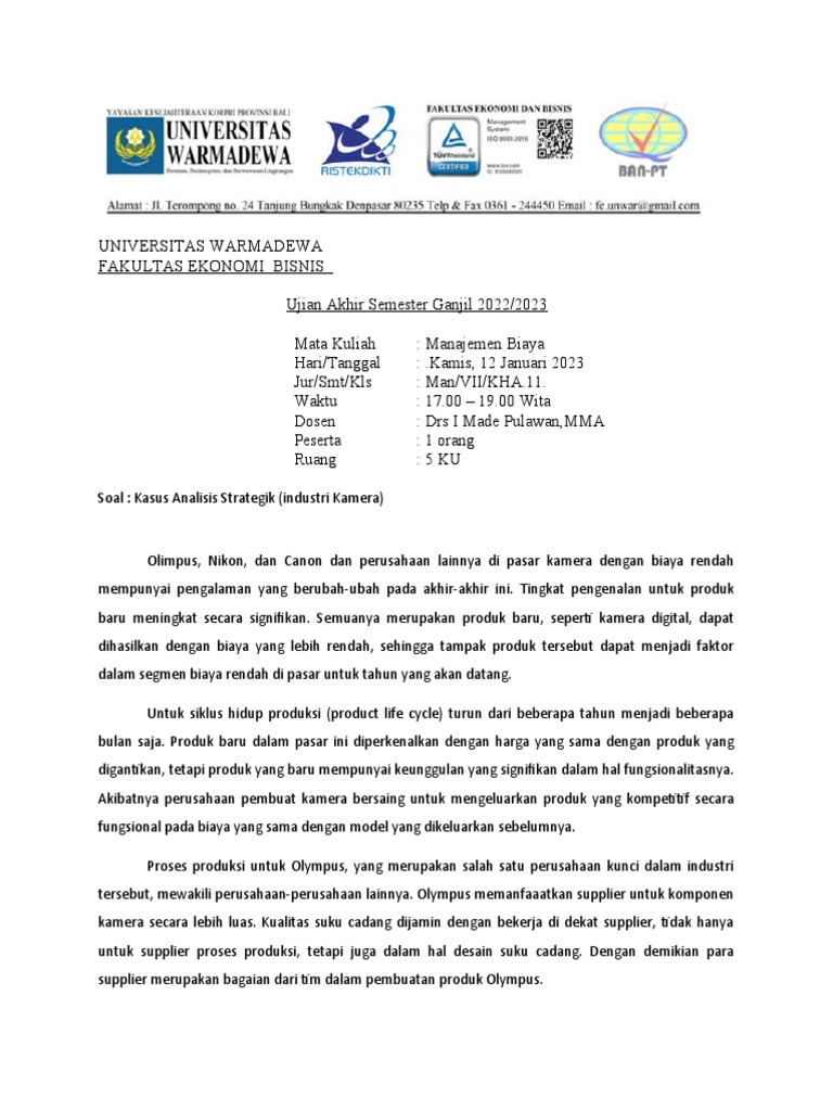 UAS Ganjil 2022 MB KHA 11 | PDF | Bisnis | Seni