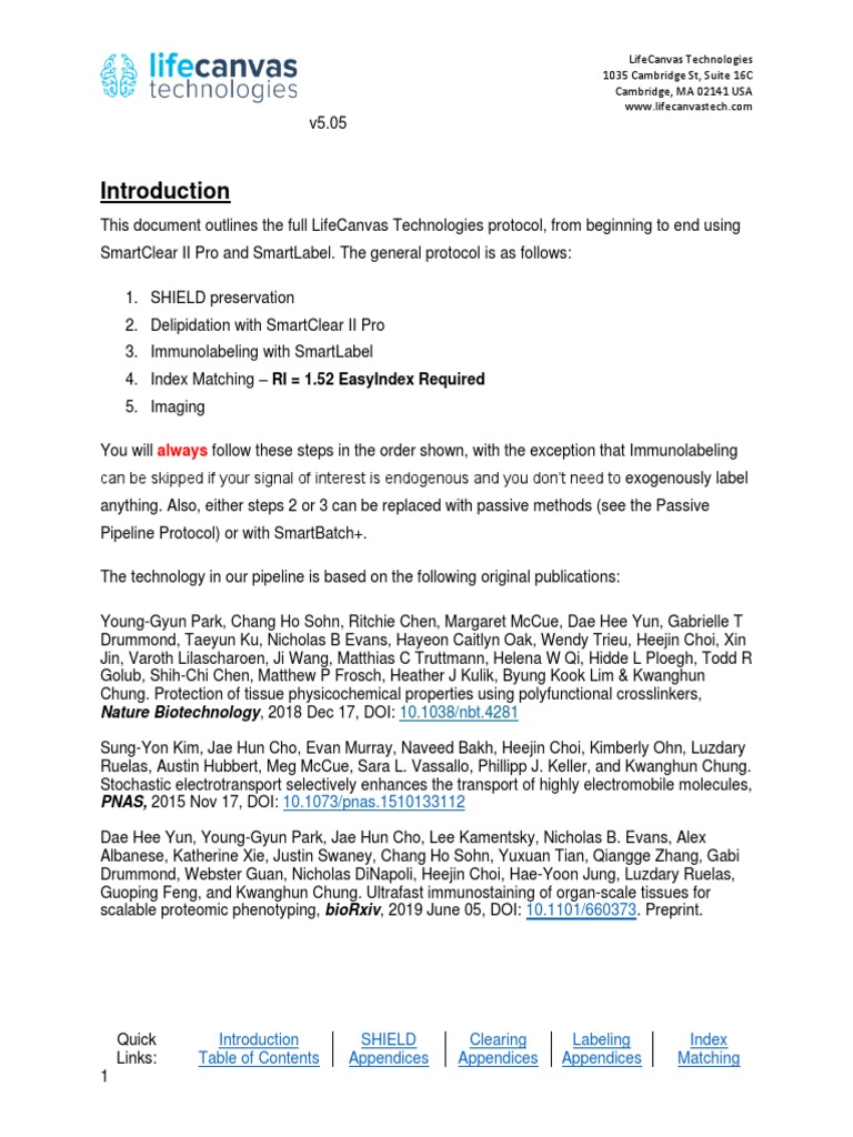 Full Active Pipeline Protocol v5.05 | PDF | Fixation (Histology) | Chemistry