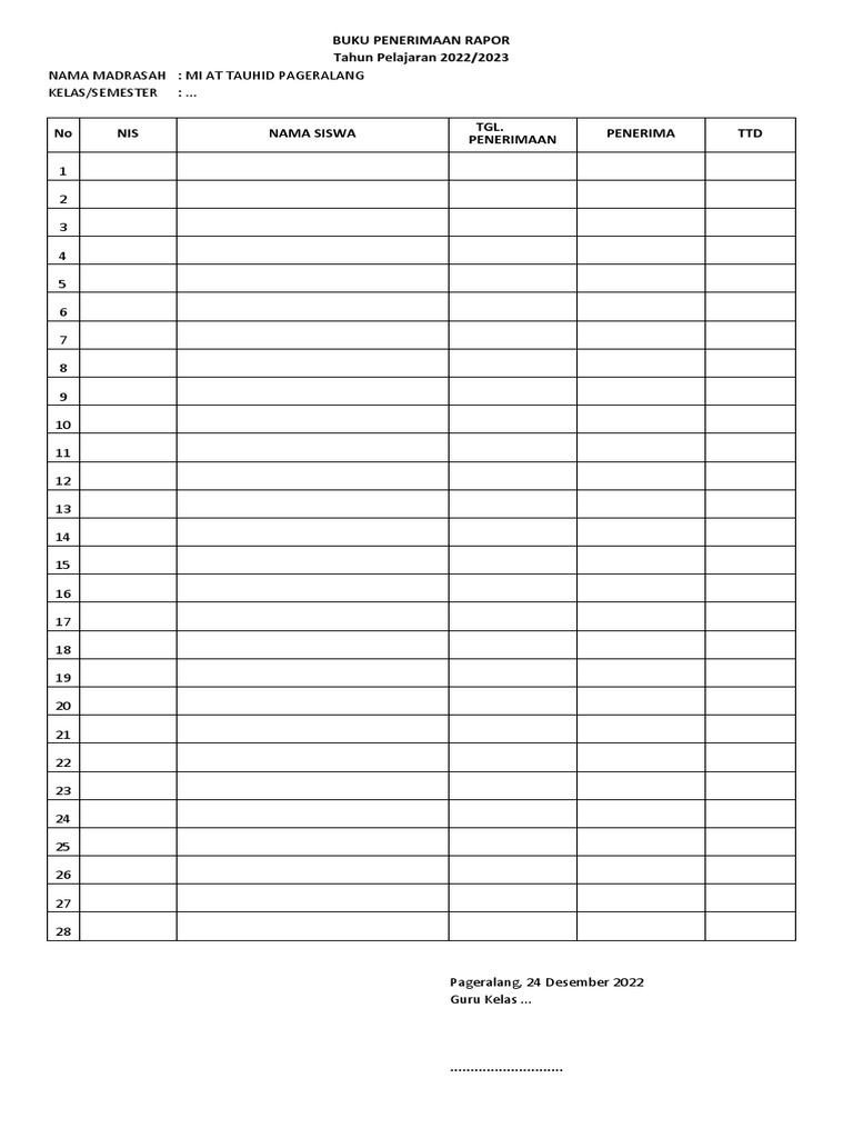 Buku Penerimaan Rapor | PDF | Seni