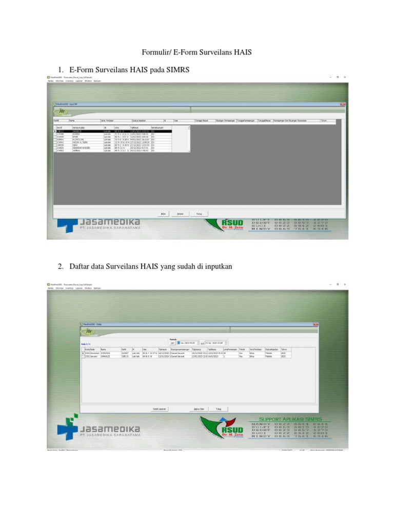 E - Form Surveilans HAIS | PDF