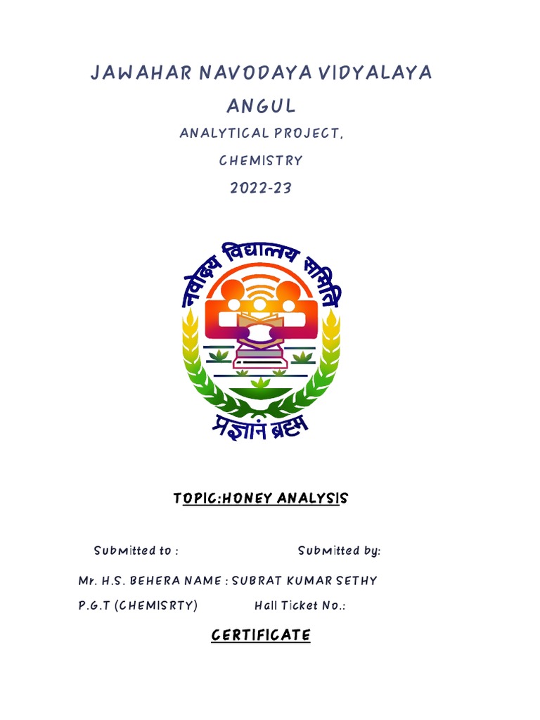 Honey Analysis B Pdf