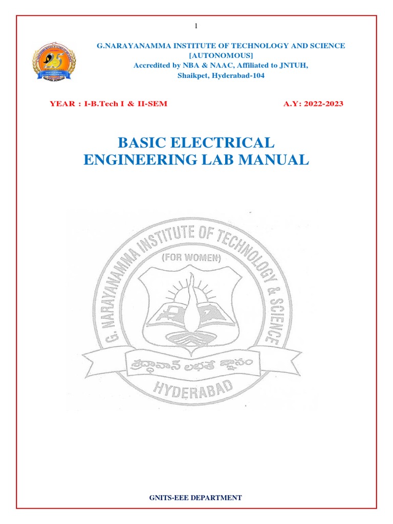 BEE Lab Manual 2022-2023 Final | PDF | Rechargeable Battery | P–N Junction