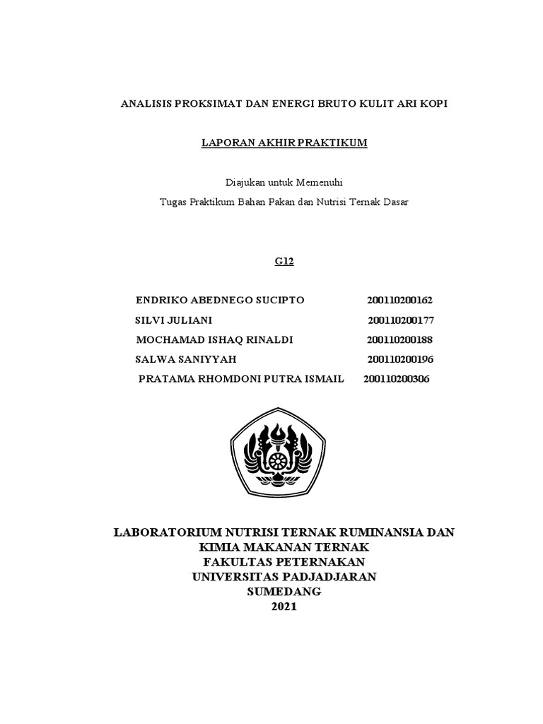 Laprak BPNTD (Bahan Pakan Nutrisi Ternak Dasar) | PDF | Kesehatan Holistik | Sains & Matematika
