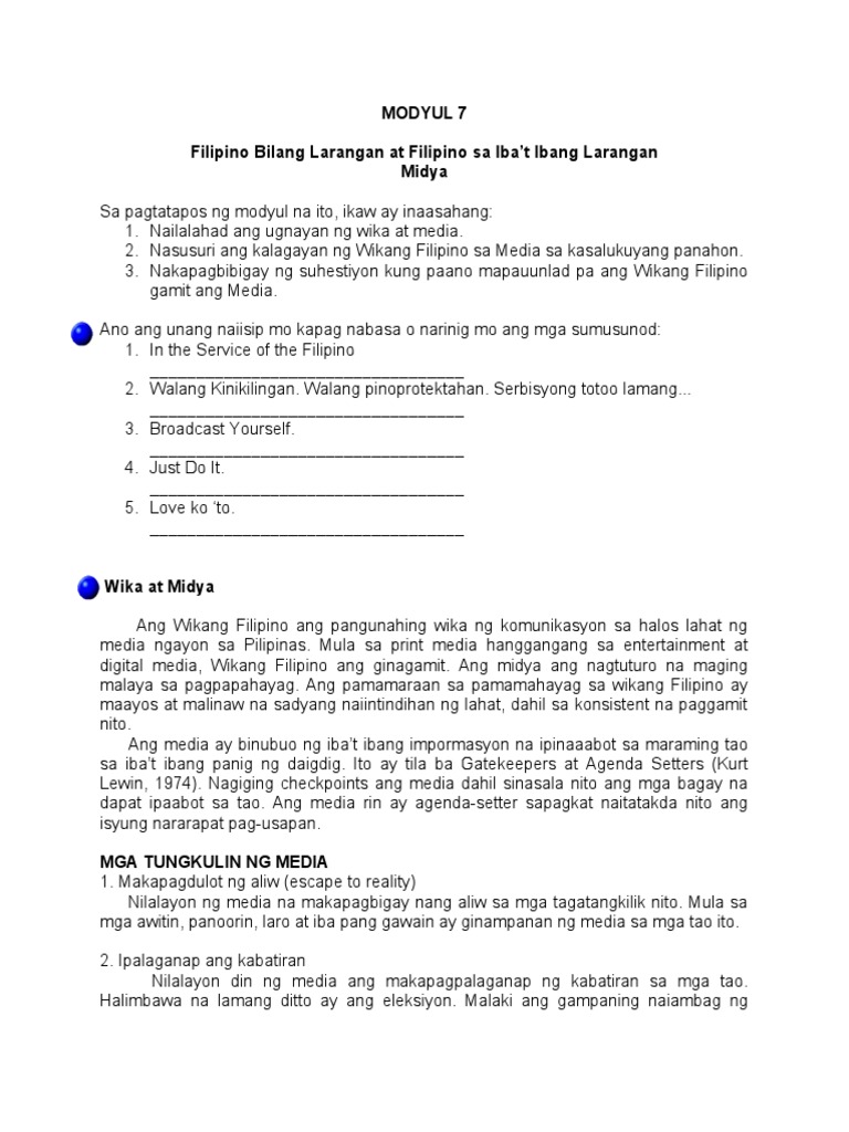 FILDIS Module 7 | PDF