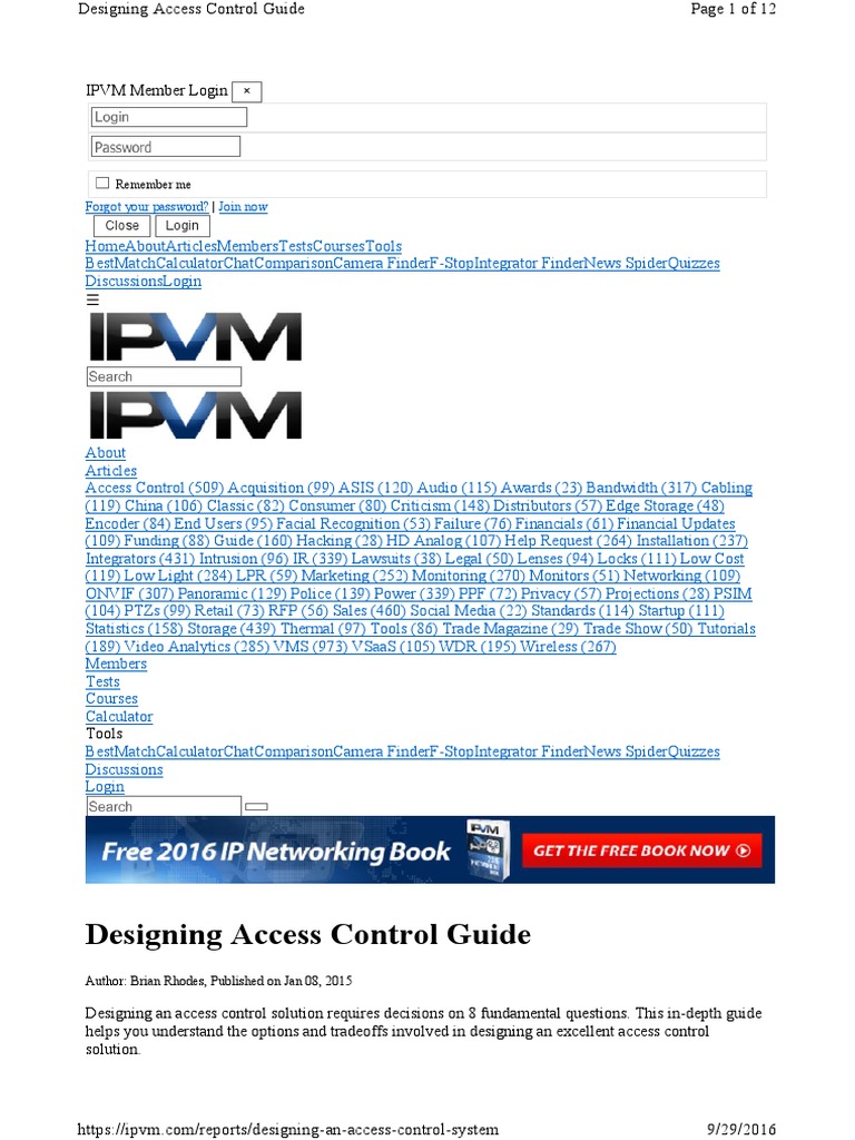Designing An Access Control System | PDF