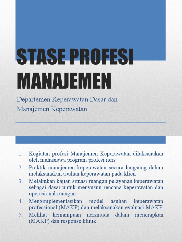 Stase Profesi Manajemen 2021 | PDF | Teknologi & Rekayasa