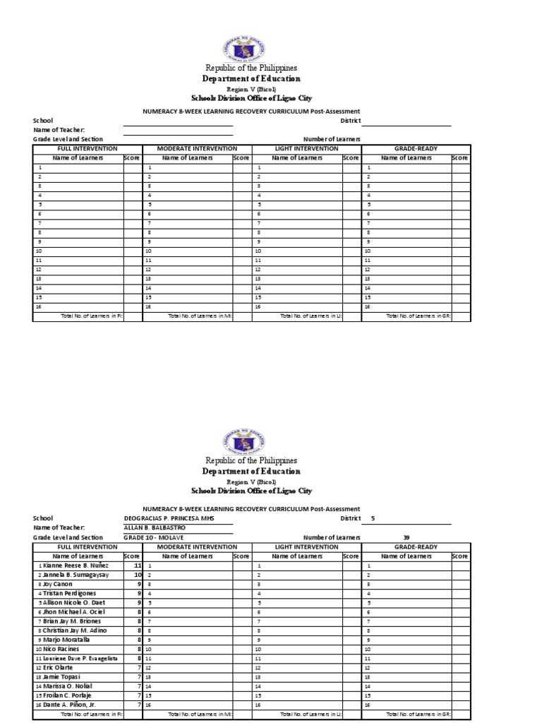 8 WK LRC KS3 Post Results Template | PDF | Cognitive Science | Public ...