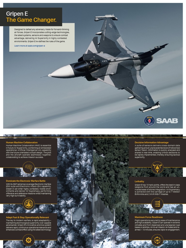 Key Capabilities That Make Gripen e The Game Changer | PDF