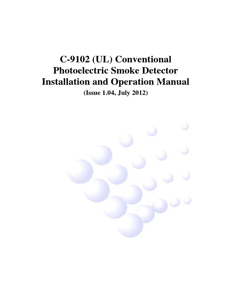 Manual-C-9102 (UL) Conventional Photoelectric Smoke Detecto20Issue1.04 | PDF | Diode | Light