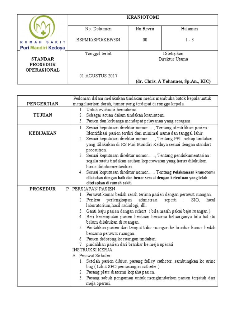 Spo-10 KRANIOTOMI | PDF