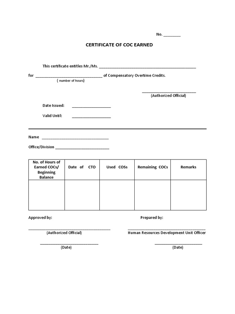 COC Form | PDF