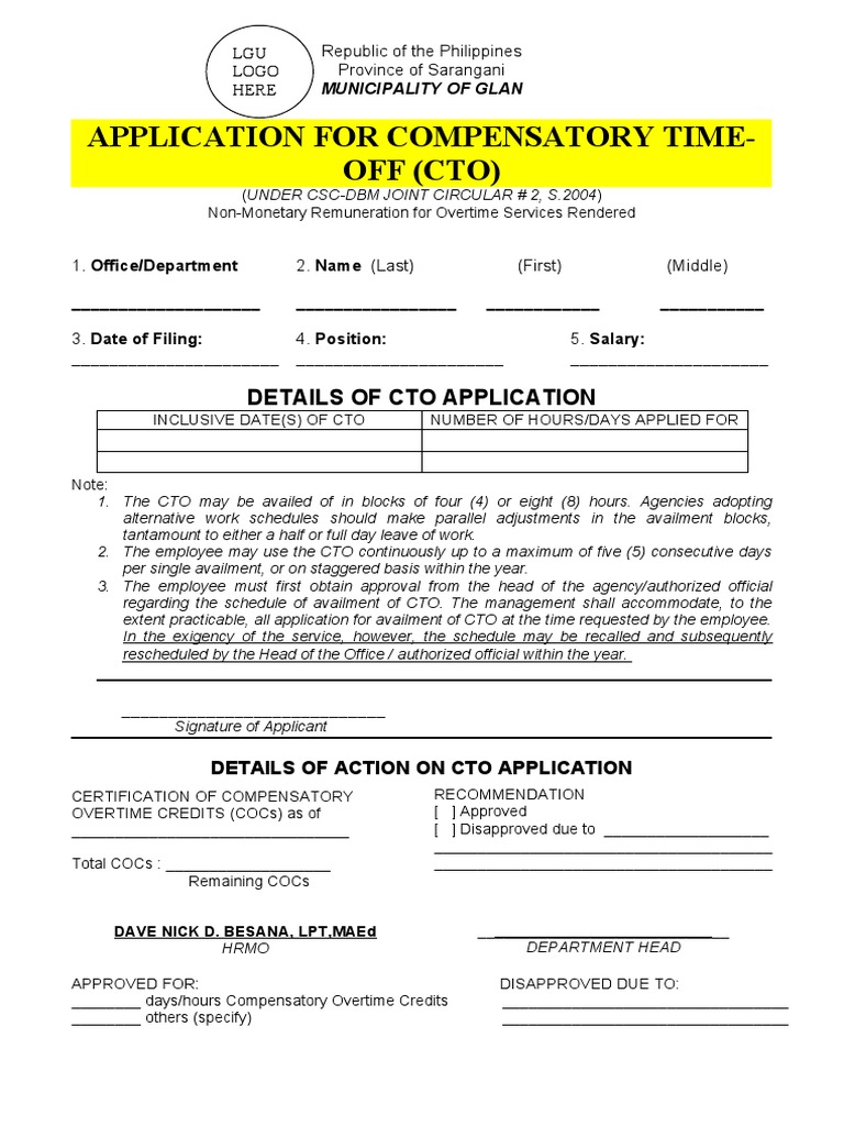 CTO Application Guidelines Philippines | PDF | Government | Labor