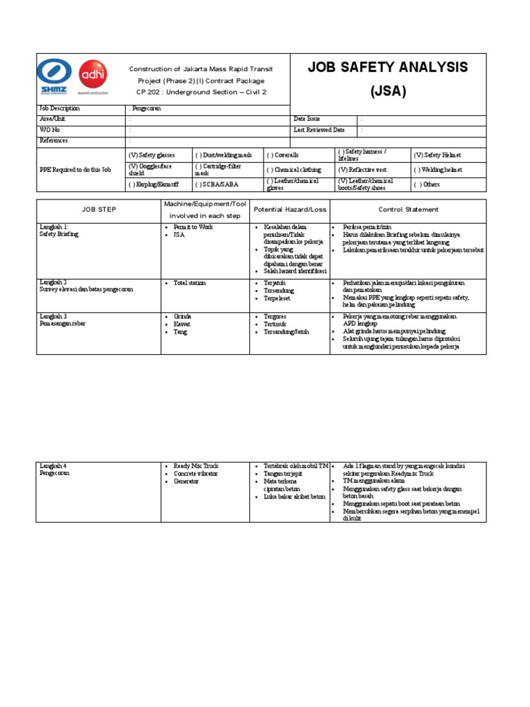 JSA Pengecoran | PDF