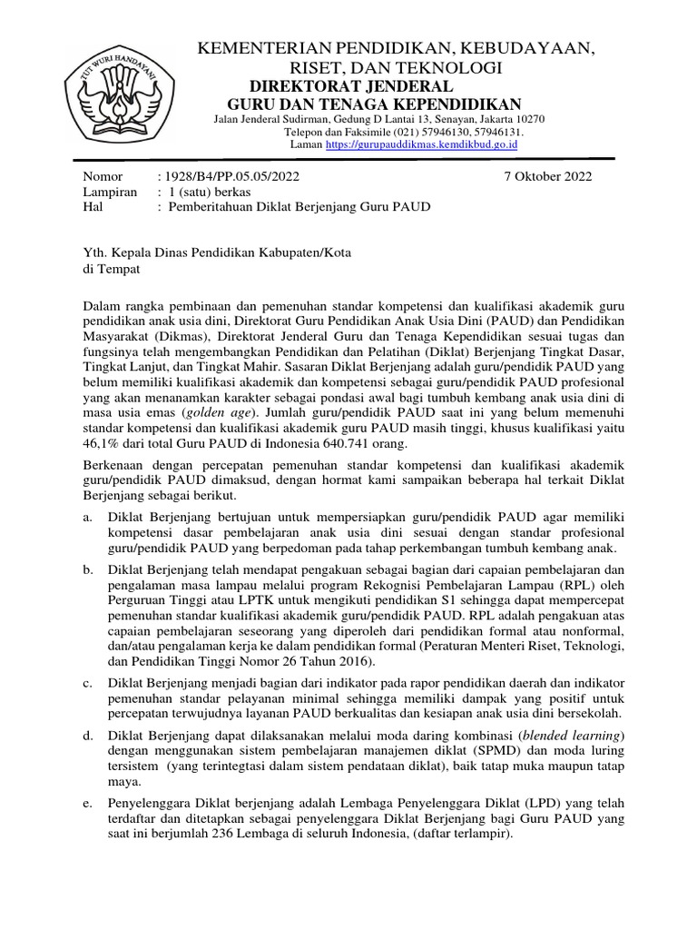 Surat Pemberitahuan LPD Ke Dinas Tahun 2022 - Final | PDF