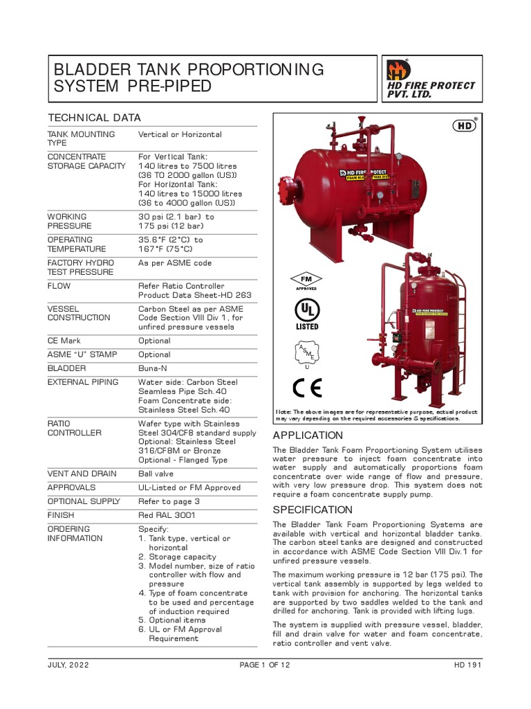 Foam Bladder Tank System Manual | PDF | Valve | Pipe (Fluid Conveyance)