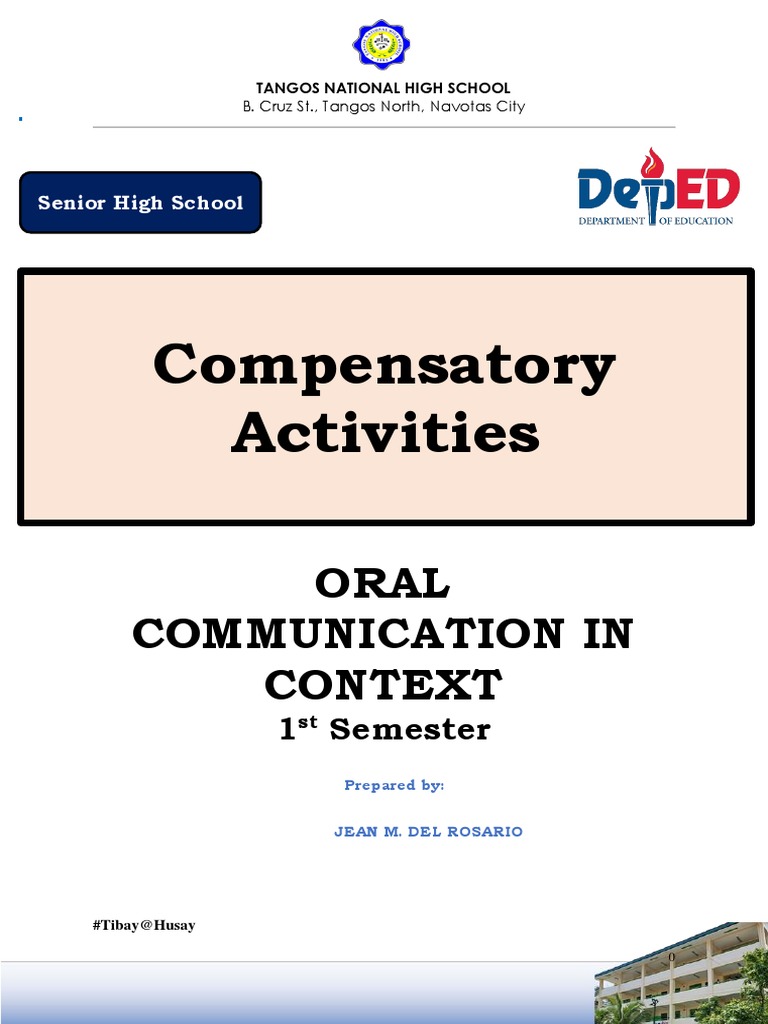 Grade 11 Oral Communication Activities | PDF | Communication | Learning