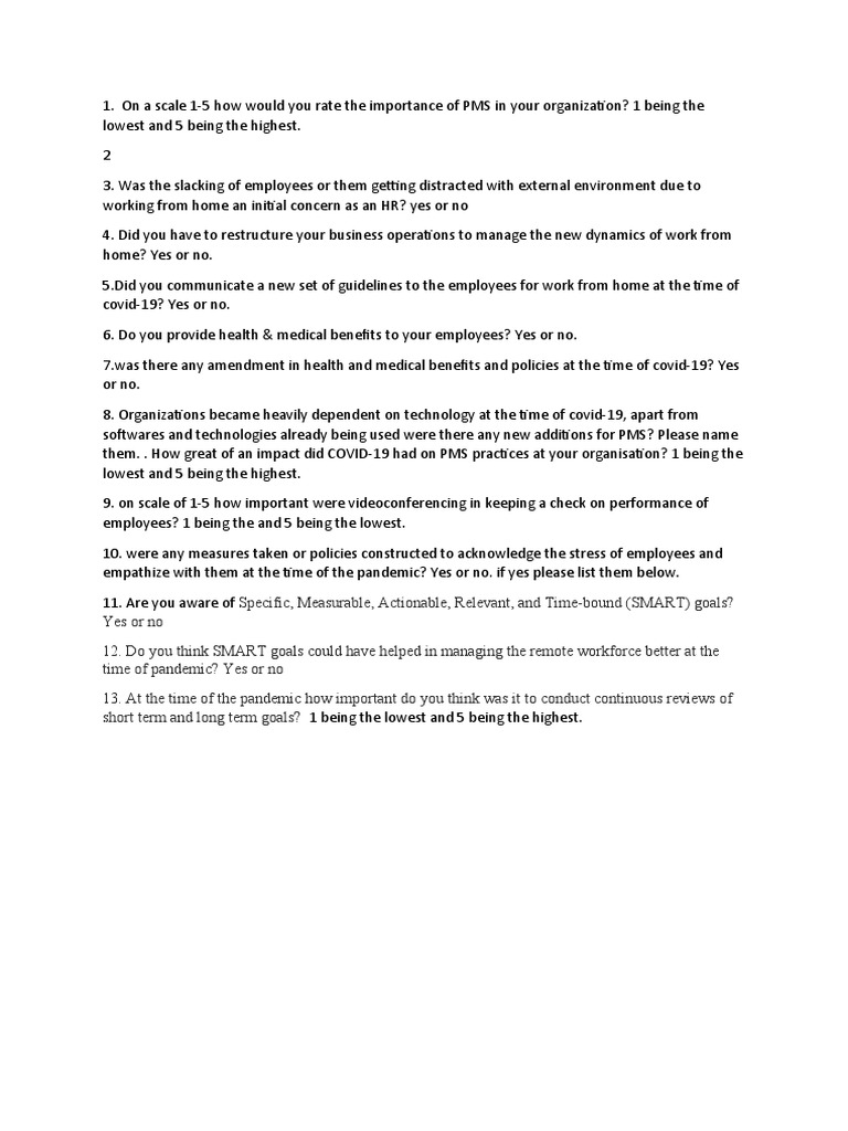 Pms Questionnaire | PDF