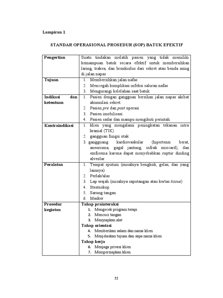 SOP Batuk Efektif | PDF
