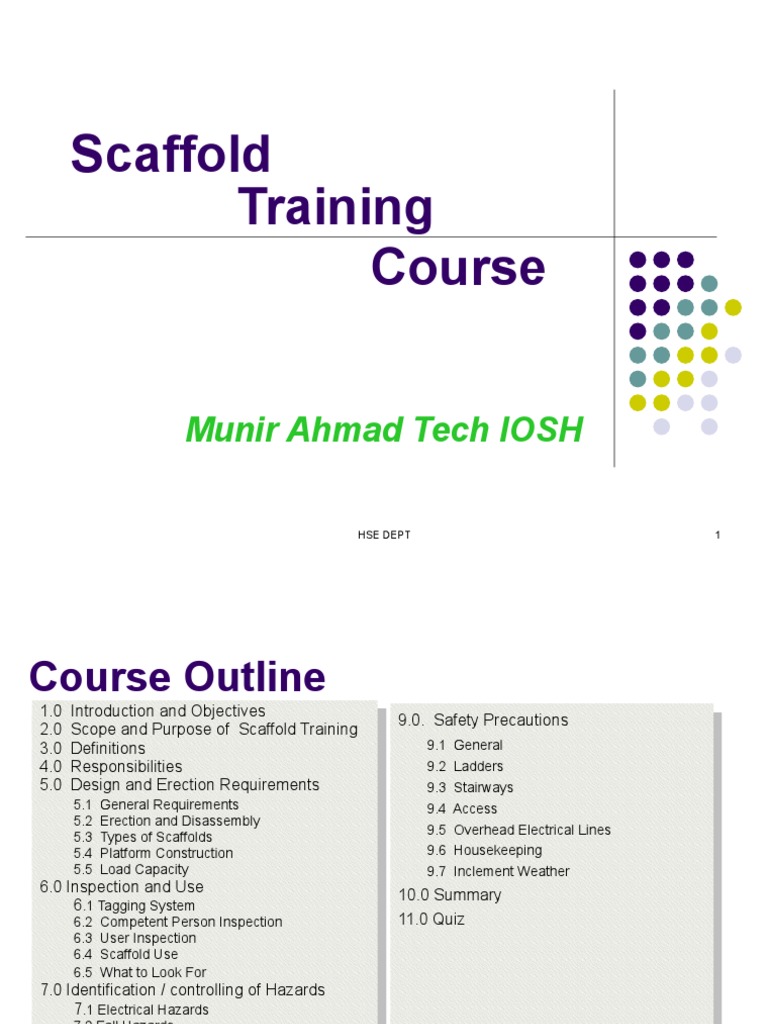 Scaffolding Training Module 2 | PDF | Scaffolding | Equipment