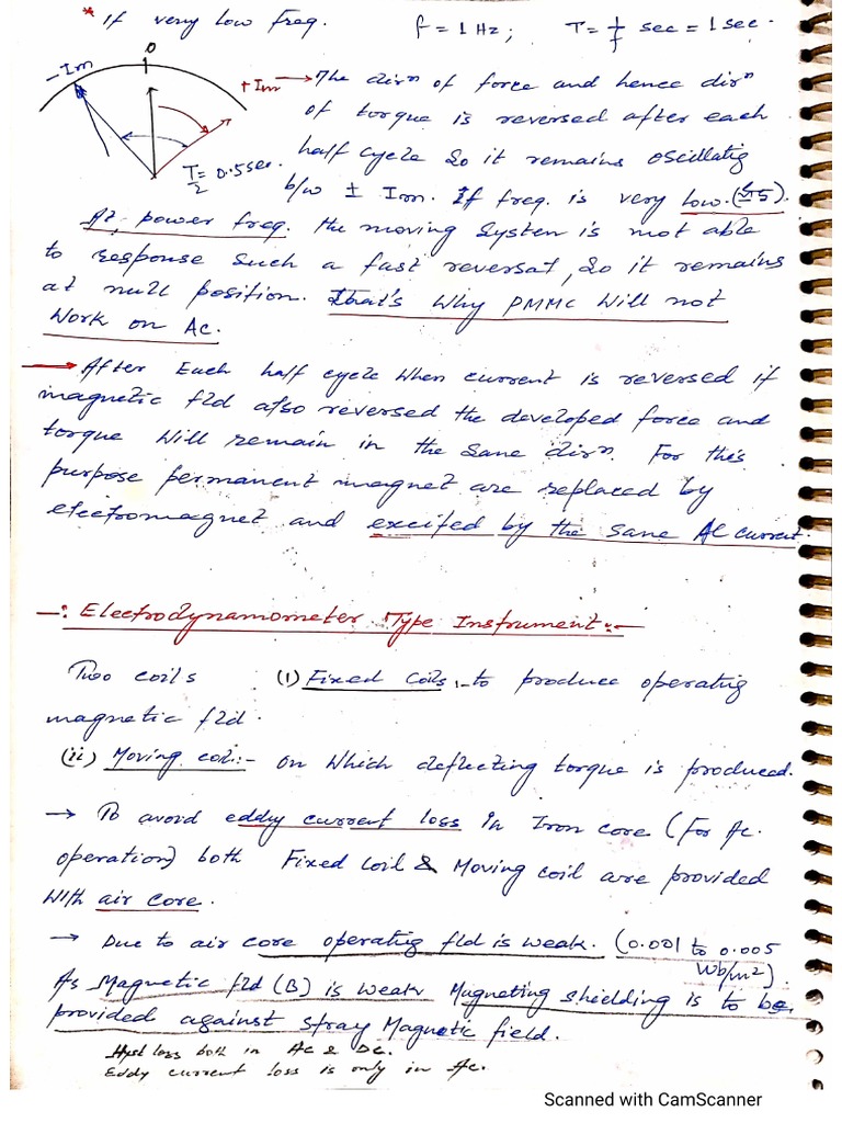 Measuring Instruments Handwritten Notes | PDF