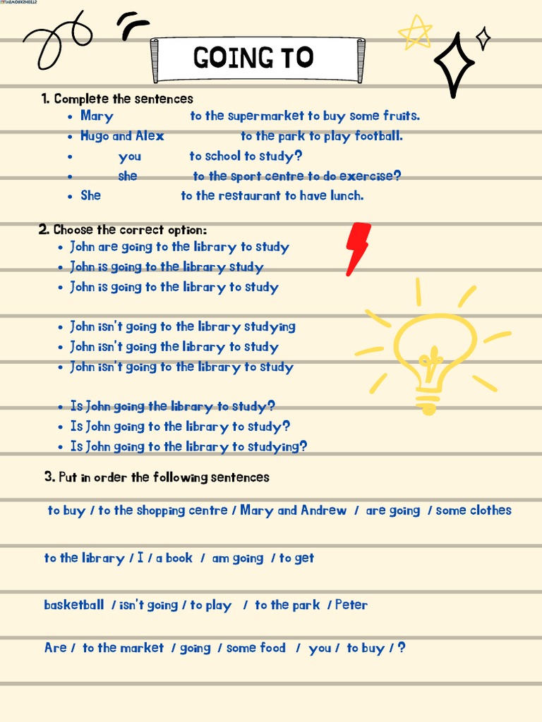 Going To: Complete The Sentences 1 | PDF