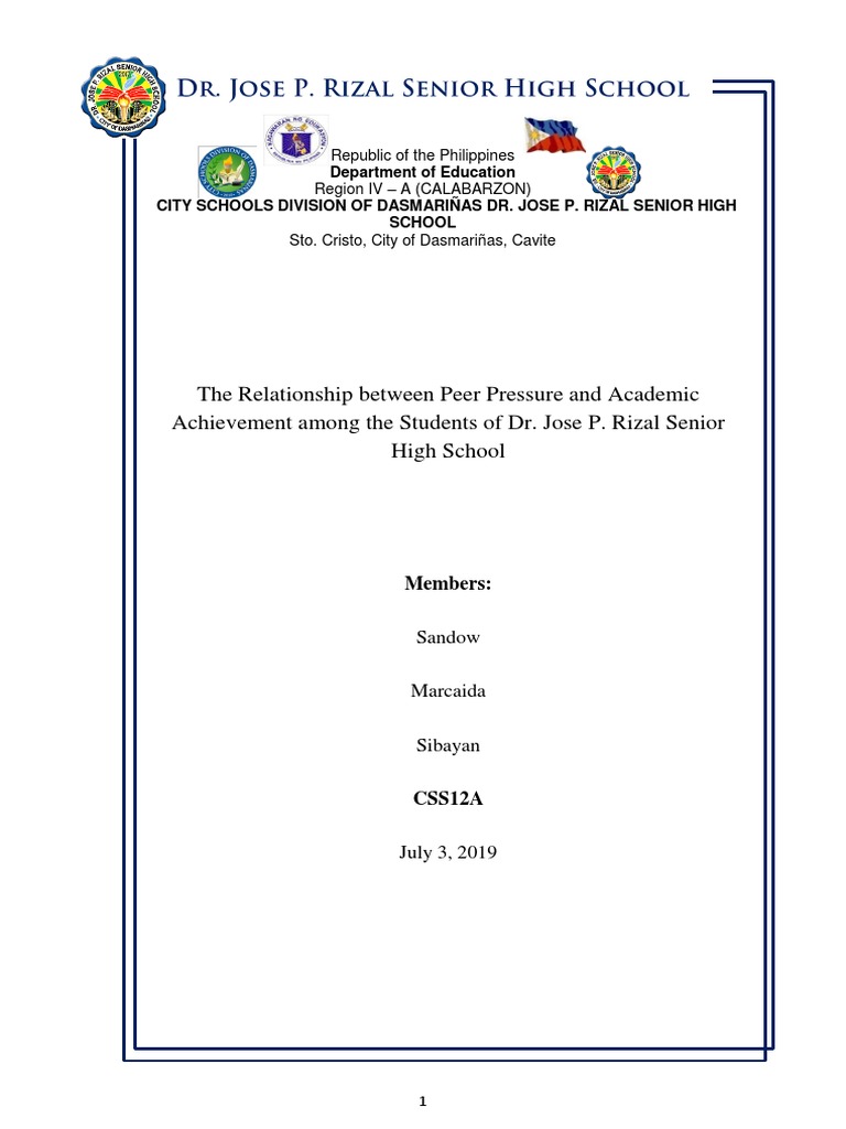 Peer Pressure and Academic Achievement | PDF