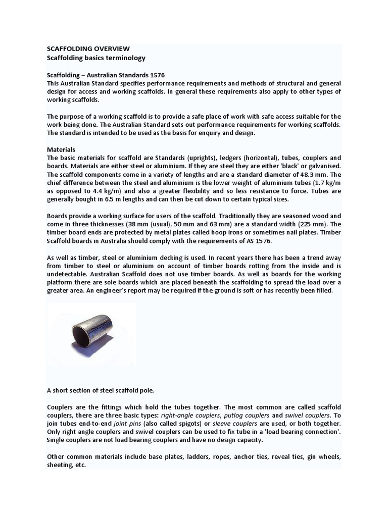 Scaffolding Basics Terminology | PDF