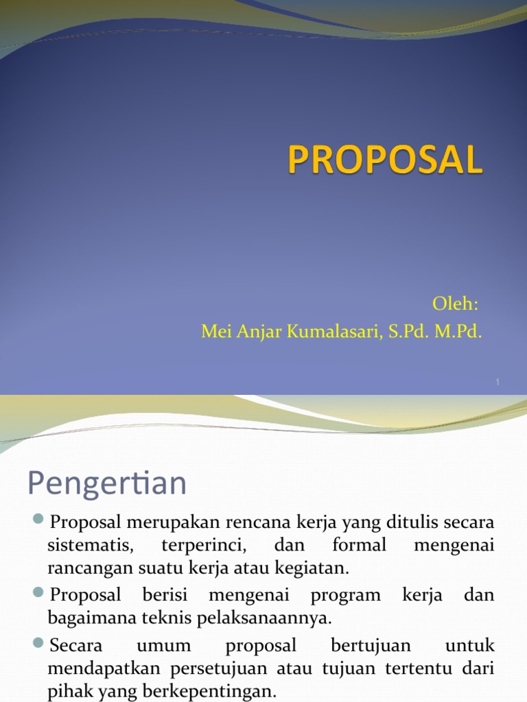 Materi Proposal | PDF | Karier & Perkembangan | Seni