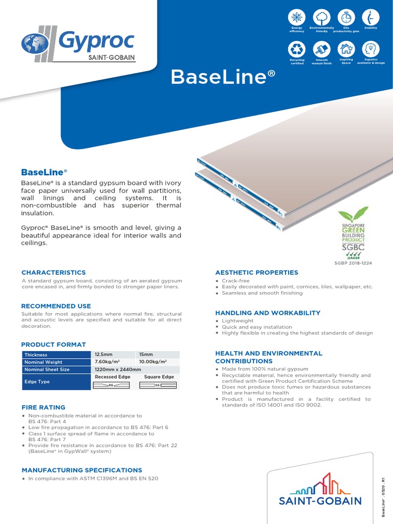 Gyproc - BaseLine Drywall Partition | PDF | Drywall | Architectural ...