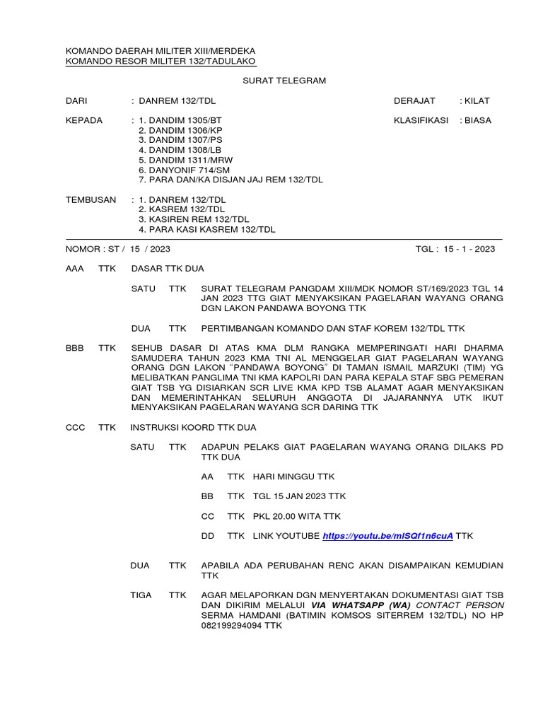 ST Korem Nonton Wayang | PDF