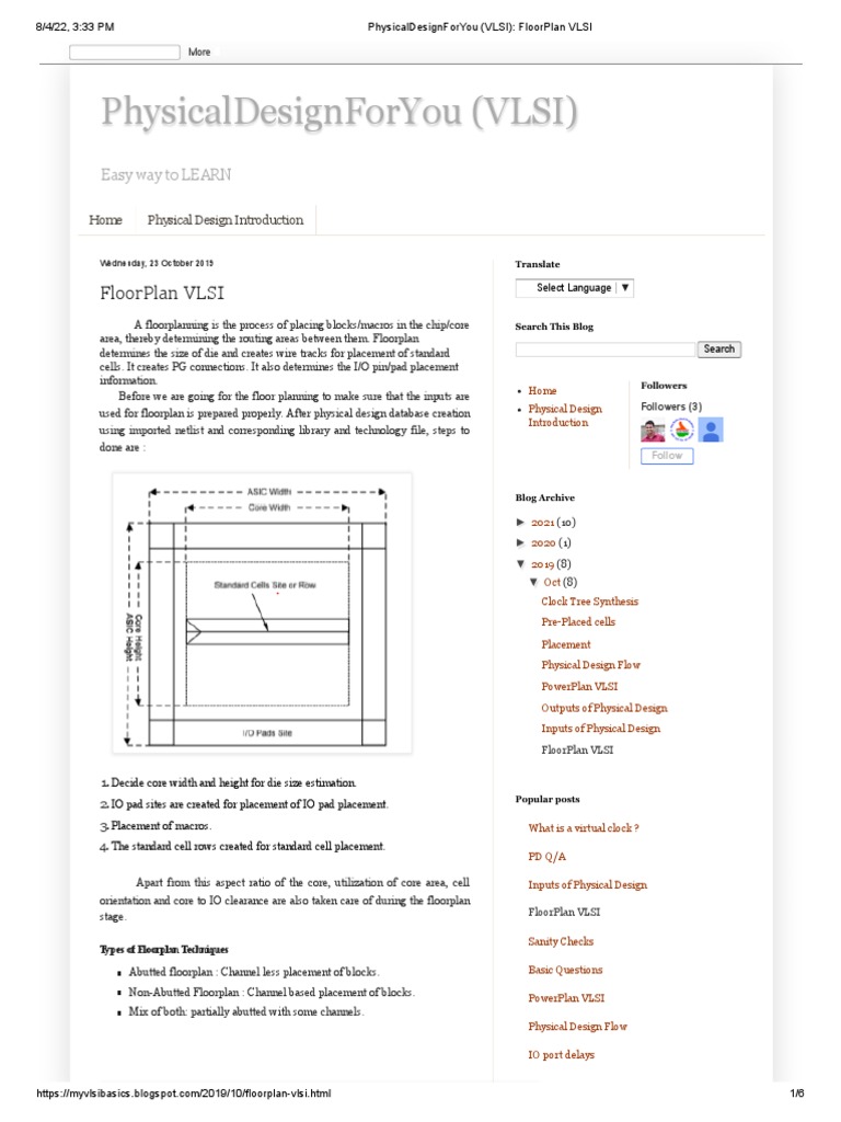PhysicalDesignForYou (VLSI) - FloorPlan VLSI | PDF