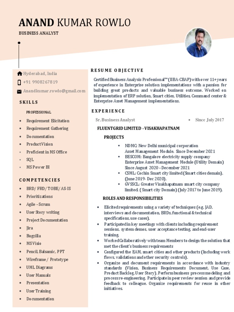 Naukri Anandkumarrowlo (11y 0m) | PDF | Business Analysis | Enterprise Resource Planning