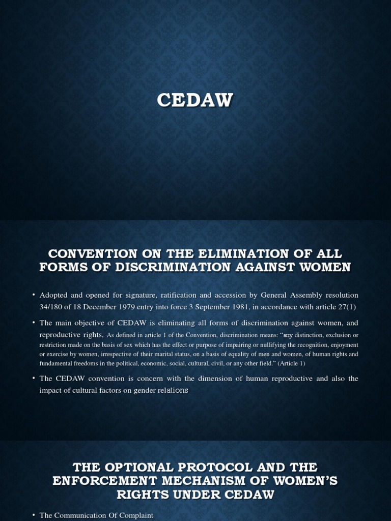 NHIR 424 CEDAW Notes | Download Free PDF | Convention On The ...