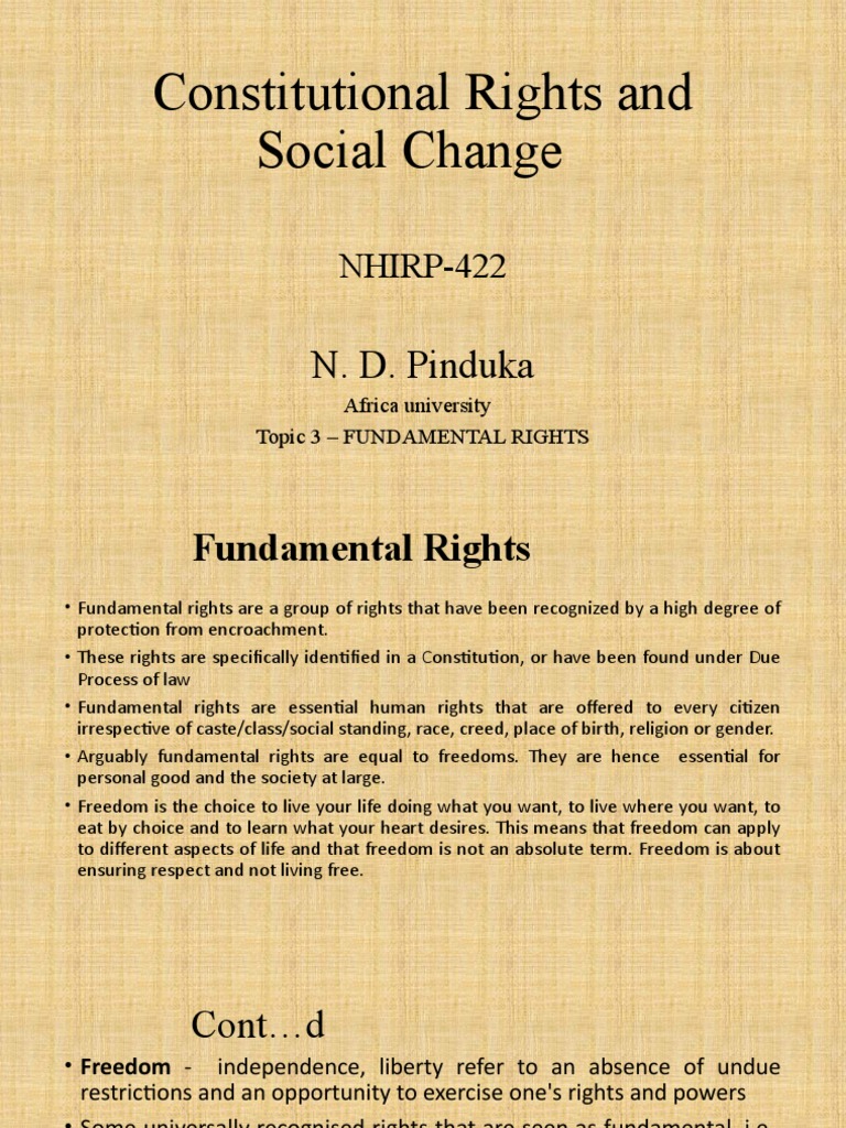NHIR 422 Fundamental Rights | PDF | Discrimination | Fundamental Rights