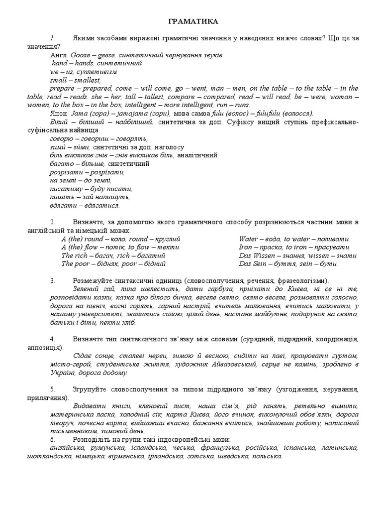 Граматика | PDF