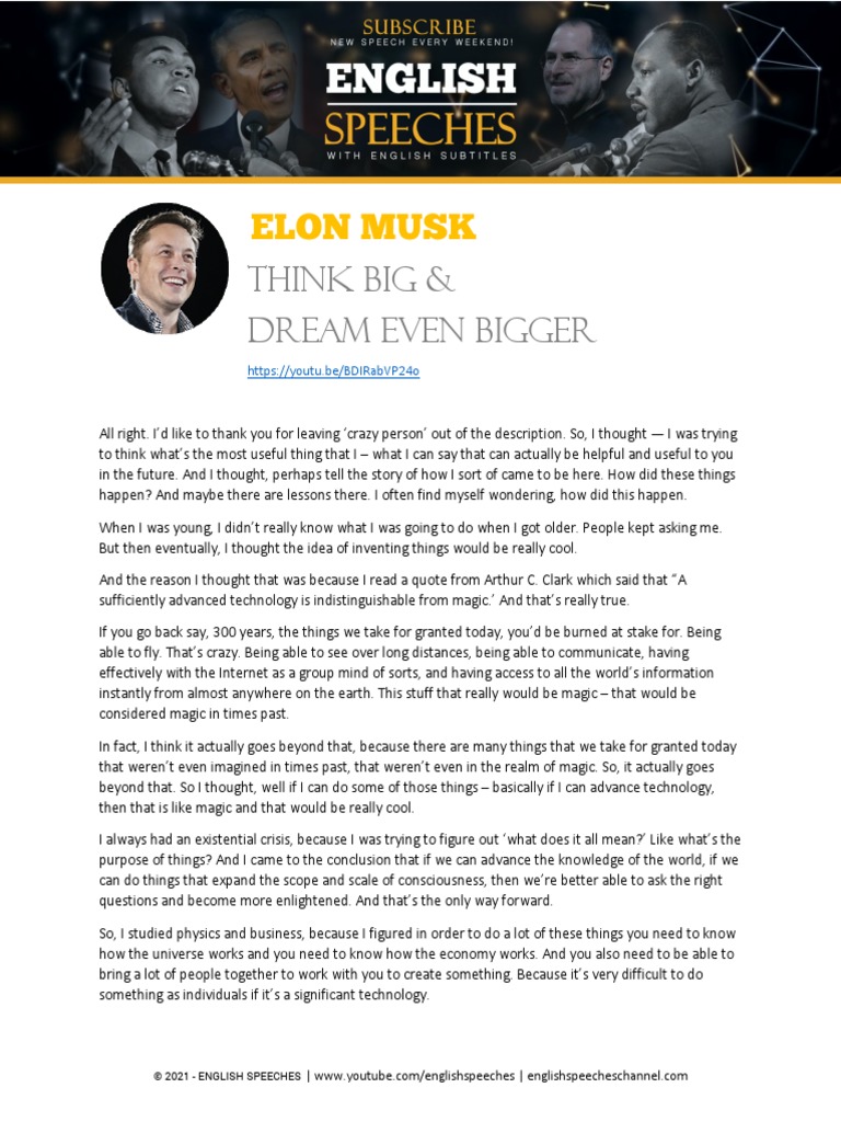 PDF Transcript - Elon Musk | PDF | Space X | Elon Musk