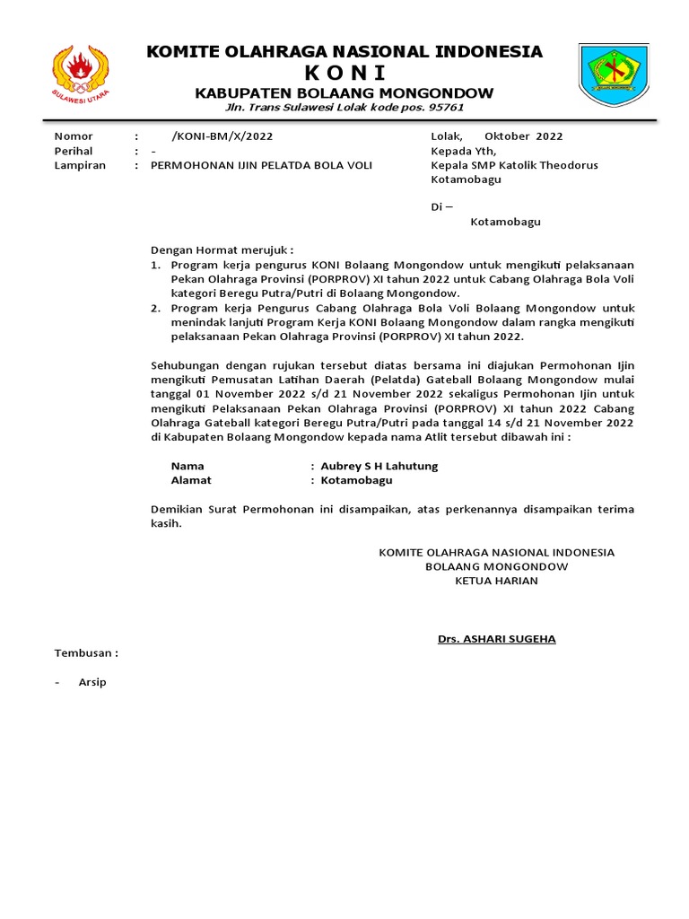 Surat Rekom Permintaan - Kirim | PDF