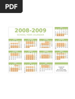 2008-2009 School Year Calendar | PDF | Sports