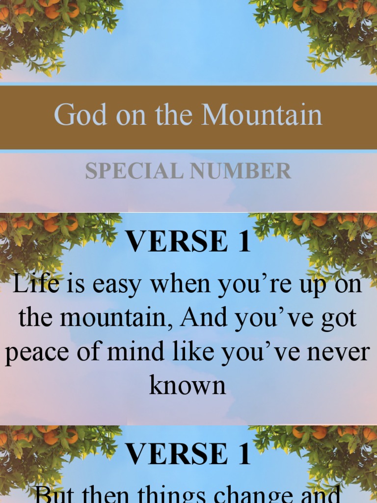 God on the Mountain Lyrics | PDF