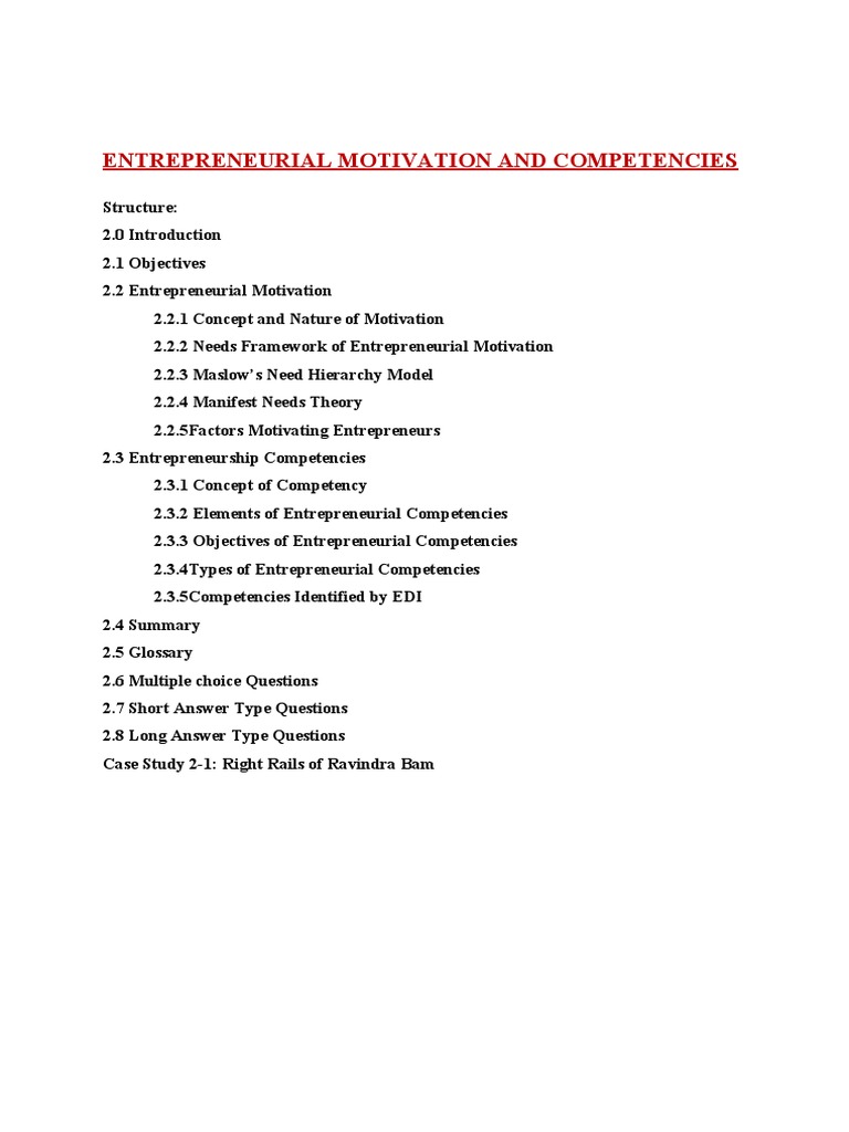 Understanding Entrepreneurial Motivation | PDF | Motivational | Motivation